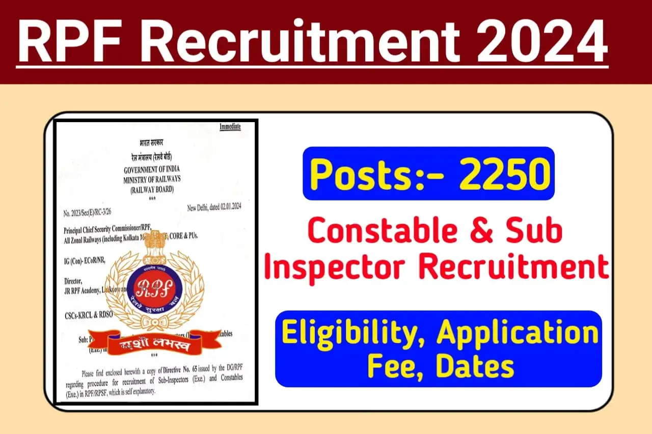 RPF Recruitment 2024: कॉन्स्टेबल और एसआई पदों पर निकलीं बंपर भर्तियां ...